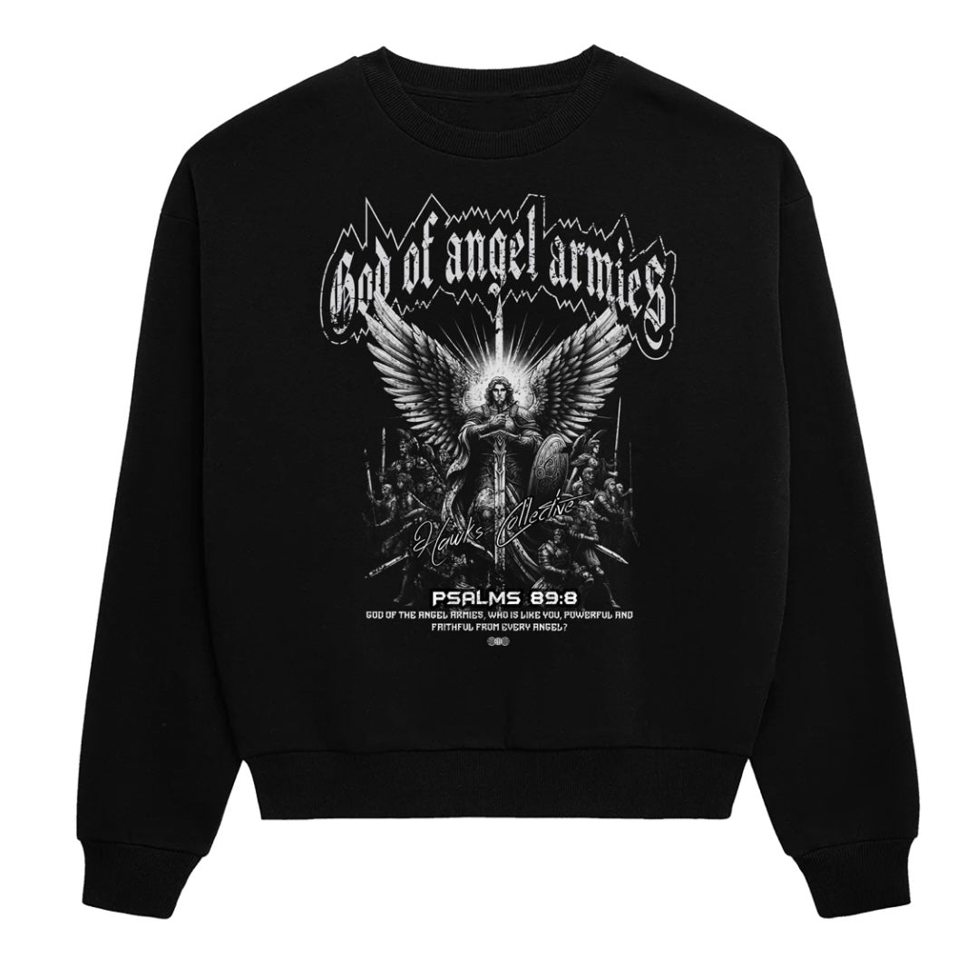 Christian Clothing - God of Angel Armies Sweater – Hawks Collective